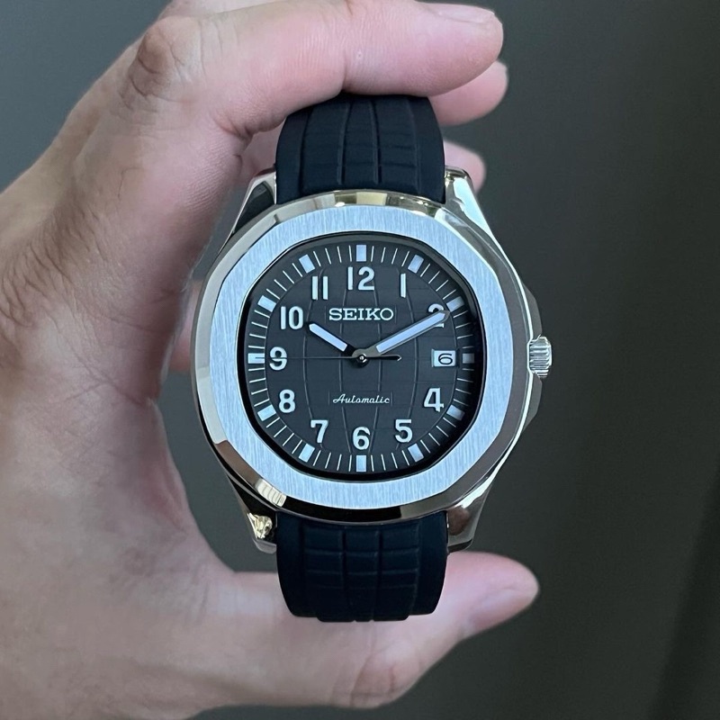 Seiko Mod Aquanaut Model Silver Black Color Luxury Style | Shopee Thailand