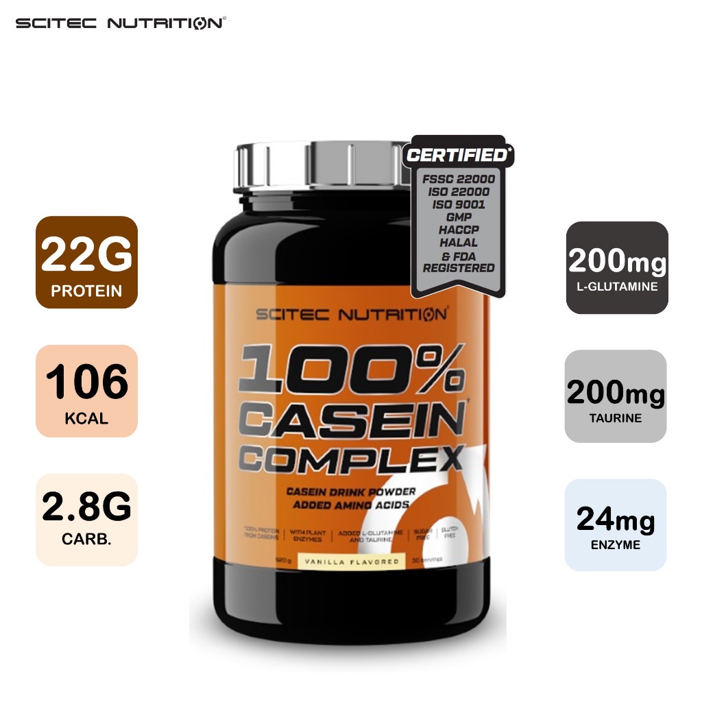 SCITEC NUTRITION Micellar Casein 920g ไมเซลล่าเคซีน ทานก่อนนอน Protein from milk added Amino ...