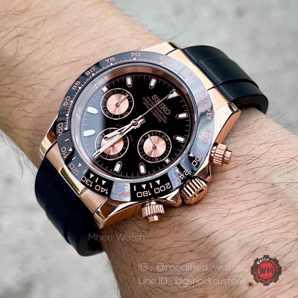 Seiko Mod Daytona Black Chocolate VK63 Movement Type Quartz | Shopee ...