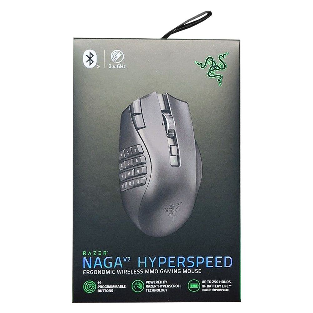 Razer Naga V2 HyperSpeed Ergonomic Wireless MMO Gaming Mouse (RZ01-0360 ...