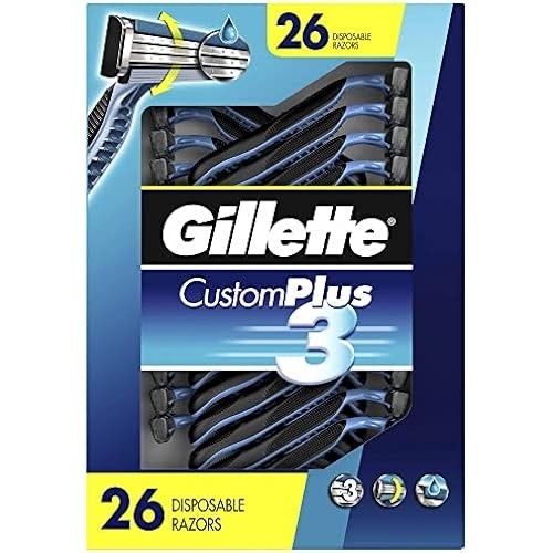 Gillette custom plus 3 มีดโกนหนวด แบบใช้แล้วทิ้ง สําหรับผู้ชาย 26 ...