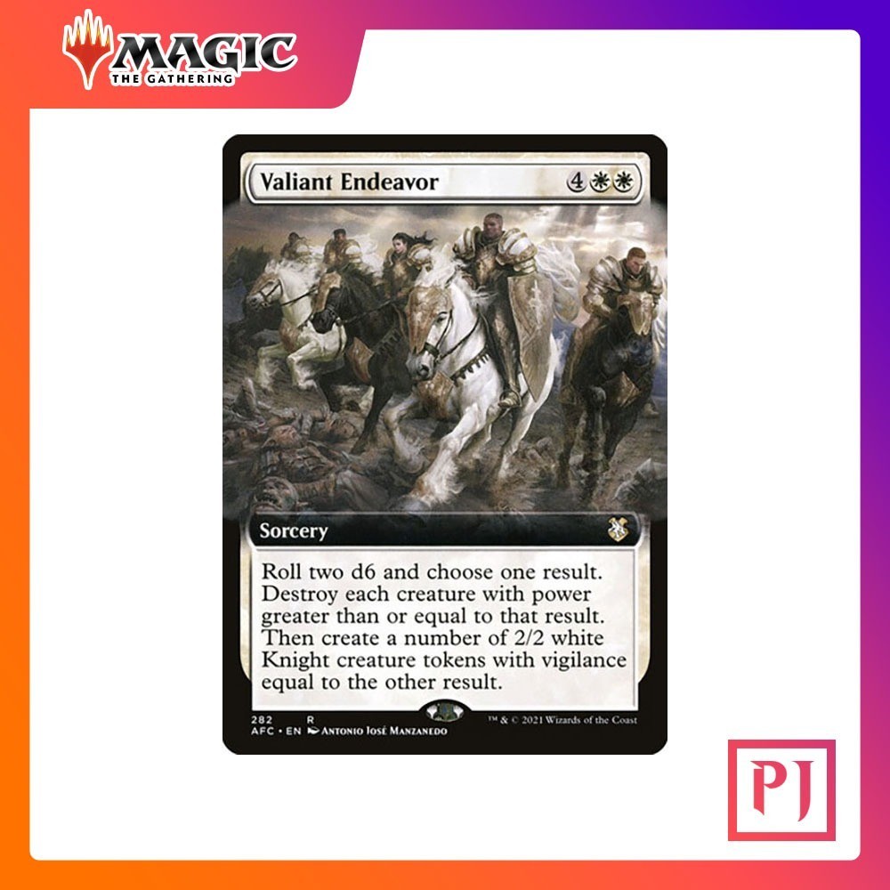 [MTG] Valiant Endeavor (Extended Art) [AFC] [WHITE] [RARE] [NORMAL ...