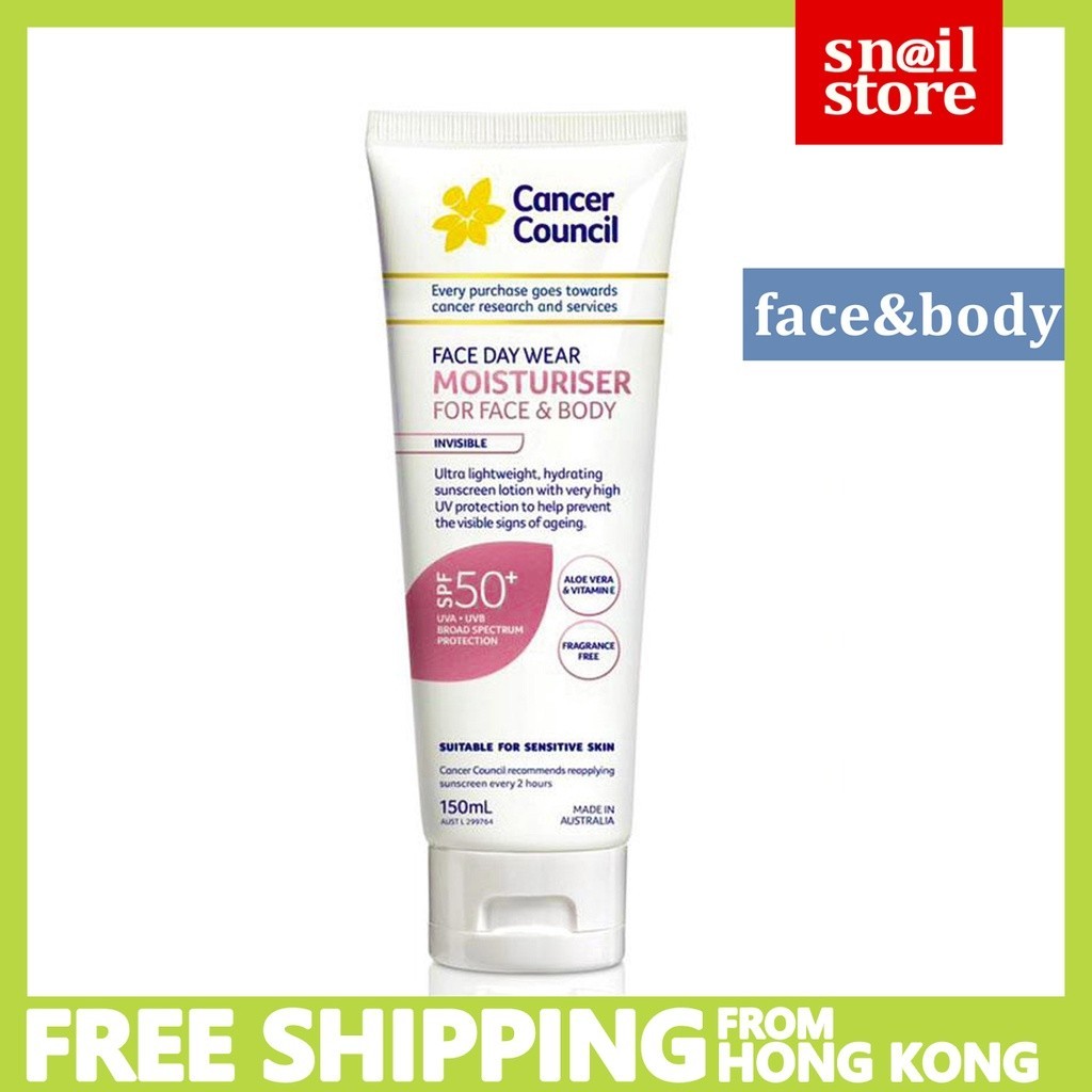 Cancer Council face day wear Moisturiser Invisible (for face & body) SPF50+ 150ml | Shopee Thailand