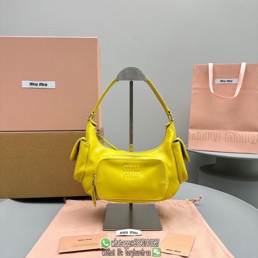 Miumiu shoulder underarm baguette hobo bag utility shoulder pocket tote ...