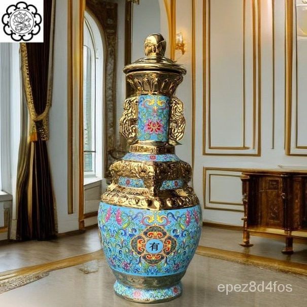 ขวดไวน์เซรามิก Jingdezhen 5Jin Taiping Youxiang เคลือบขวดเหล้าสีขาว ...