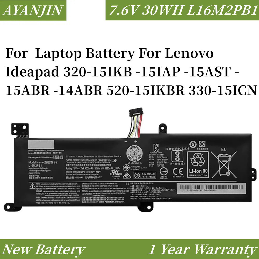 L16C2PB2 Laptop Battery For Lenovo IdeaPad 520-15IKB L16S2PB1 L16L2PB3 ...