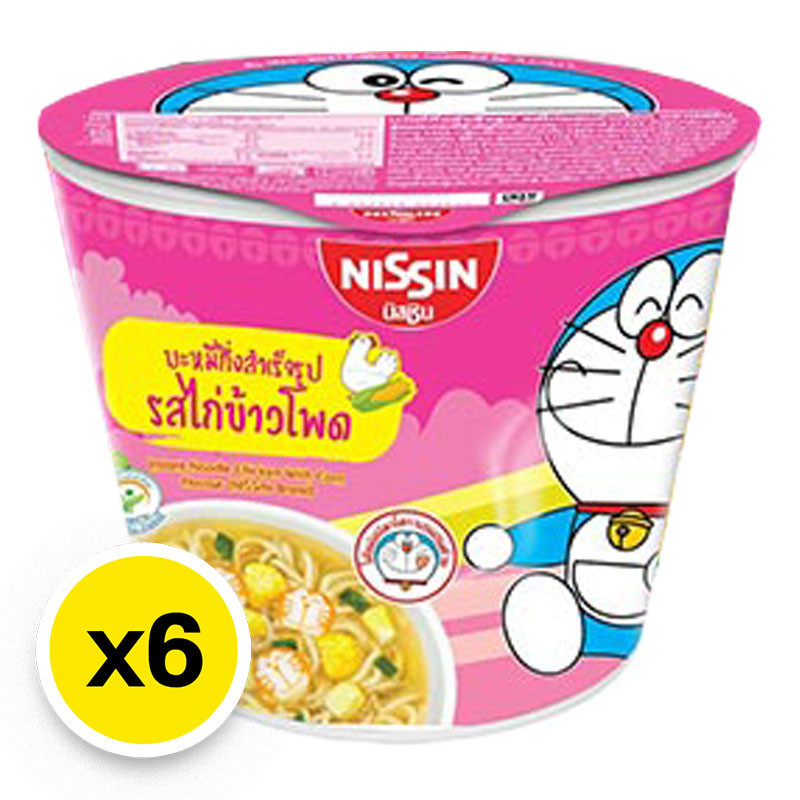 นิสชิน โดเรมอน รสไก่ข้าวโพด 40 ก. x 6 / NISSIN Doraemon Corn Chicken 40 ...