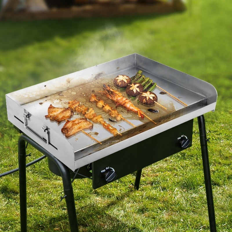 Stainless Steel Half Grooved Teppanyaki Hot Plate Bbq Frying Pan Grill ...