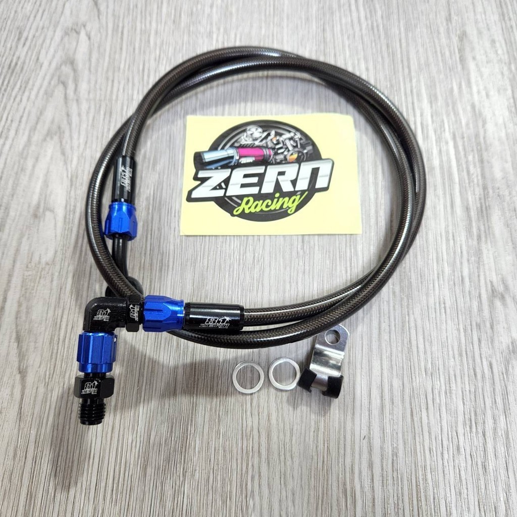 สายเบรค ZERN หัวฟันเฟือง สีดำตัดน้ำเงิน ***รุ่นถูก*** 90 องศา ยาว36นิ้ว ใส่ DASH / LS / R15 ...