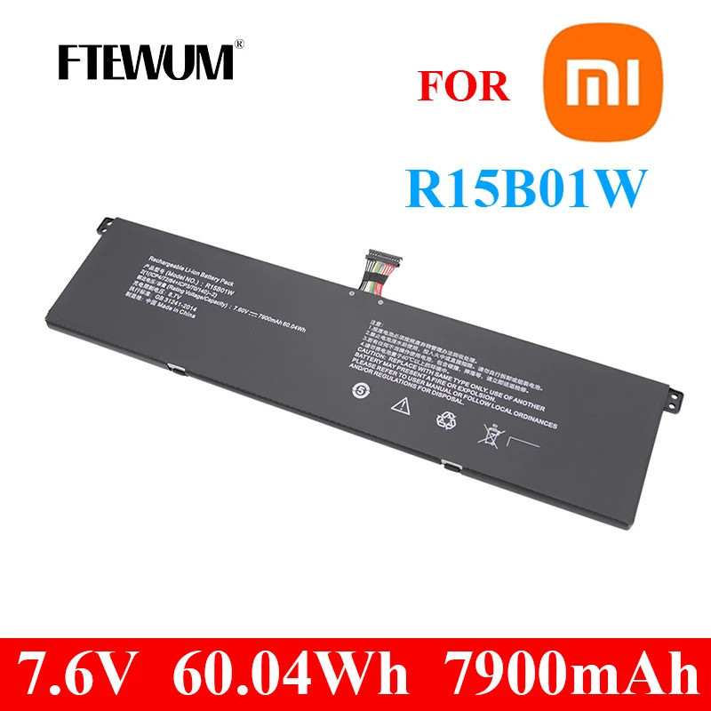 แบตเตอรี่แล็ปท็อป R15B01W 7.6V 60.04Wh 7900MAh สำหรับ Xiaomi Pro 15.6 ...