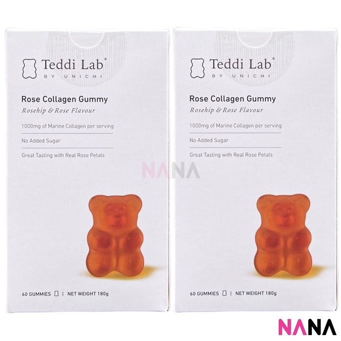 Unichi Teddi Lab Rose Collagen Gummy Bear อาหารเสริมคอลลาเจน 60 เม็ด ...