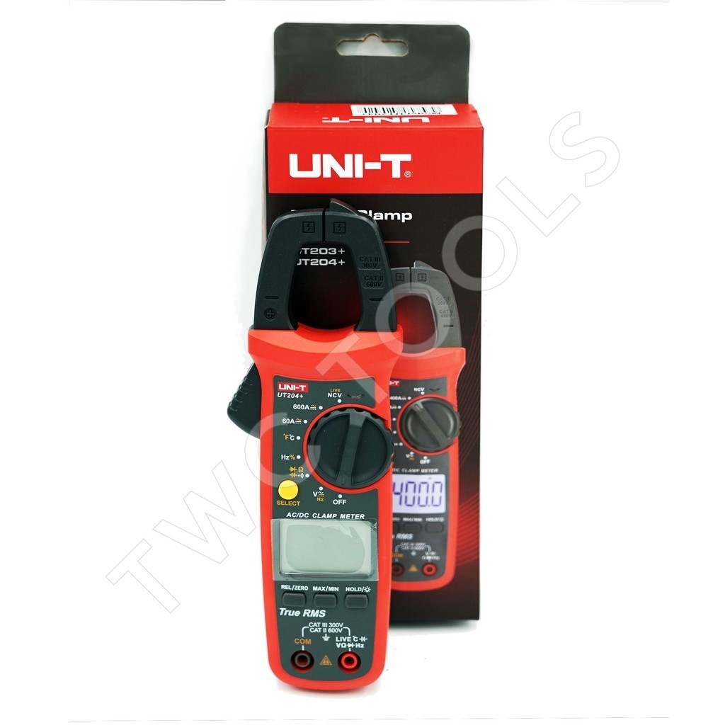 UNI-T 204+ แคล้มป์ มิเตอร์ วัดไฟ ดิจิตอล AC DC 600A 600V กิ๊ปแอมป์ คีป ...