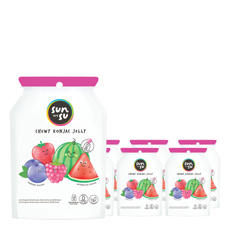 ซันซุ เยลลี่ แตงโม & มิกซ์เบอรี่ 96 ก. x 6 (SUNSU Jelly Watermelon & Mixberry 96 g x 6) | Shopee ...