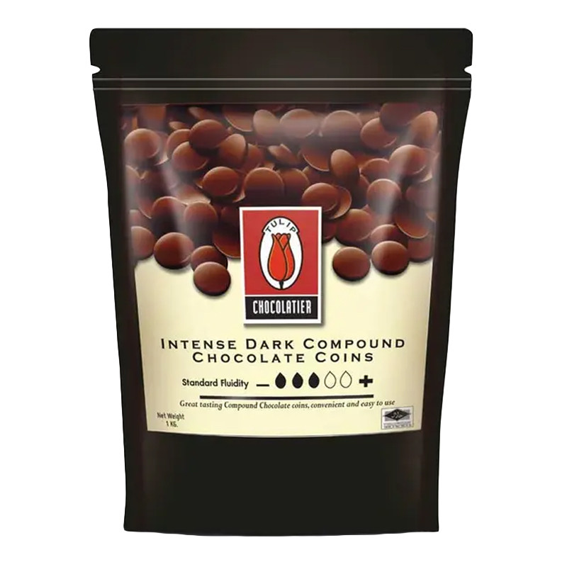 ทิวลิป ดาร์กคอมพาวด์ช็อกโกแลตเข้มข้น ชนิดกระดุม 1 กก. TULIP Intense ...