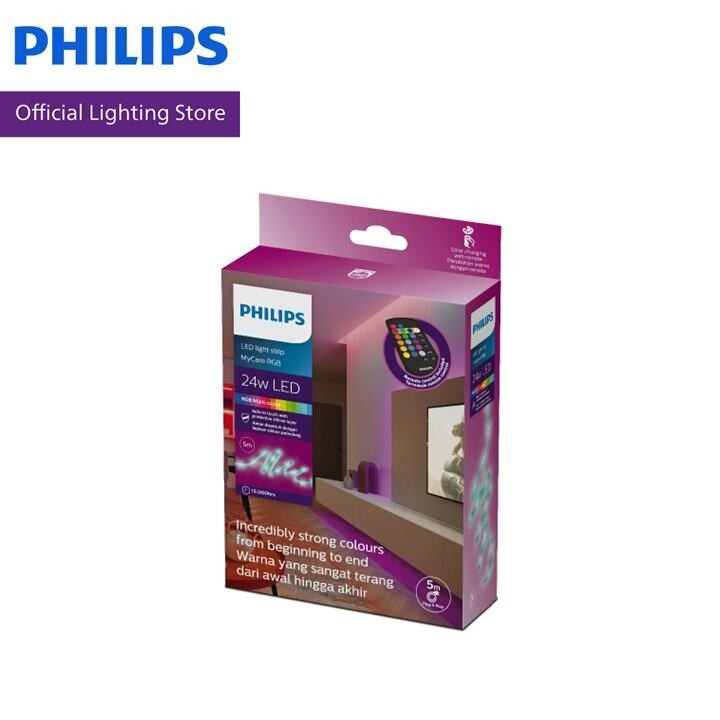 Philips Lighting LED Strip RGB ไฟเส้น ยาว 5m มีรีโมทให้เปลี่ยนแสงได้ 16 ...
