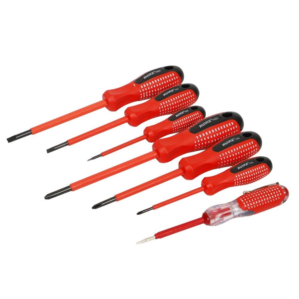 RUIKE ชุดไขควงหุ้มฉนวนกันไฟฟ้า RUIKE ชุด 7 ชิ้น เครื่องมือช่าง ไขควง ...