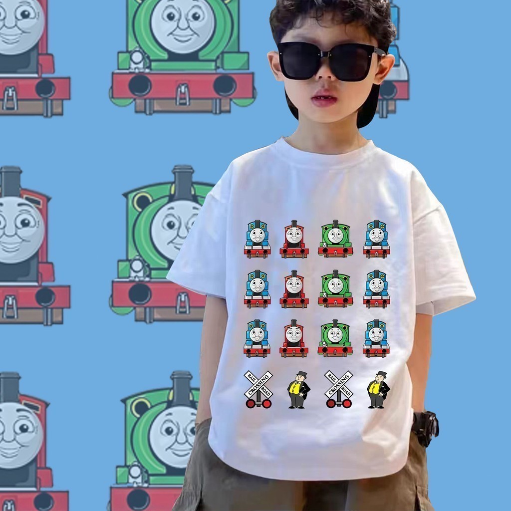 เสื้อยืด Thomas & Friends พิมพ์ลายสีสดใส ไม่ซีดง่าย ผ้านุ่มใส่สบาย ...