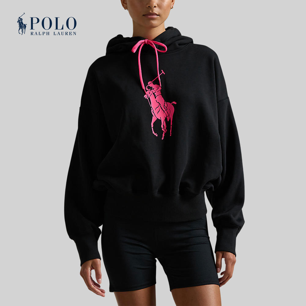 Polo Ralph Lauren เสื้อสเวตเตอร์ผู้หญิง Pink Pony Logo Fleece Hoodie ...
