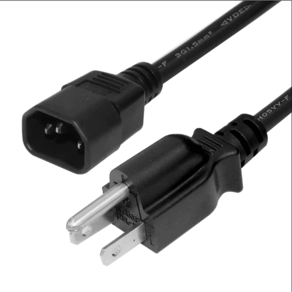 3 Pin AC สายไฟ IEC C14 US สายไฟสำหรับ 3x1mm Consumer Electronics | Shopee Thailand