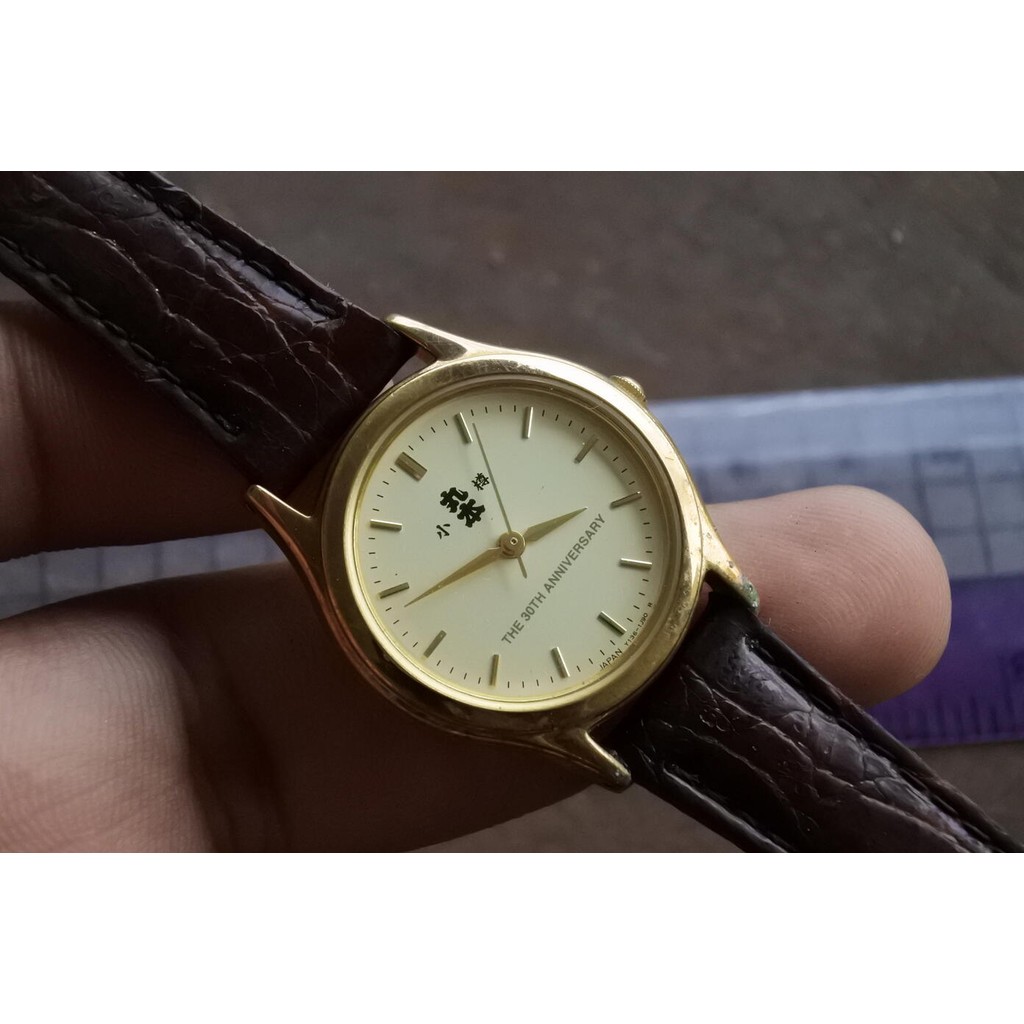 นาฬิกา Vintage มือสองญี่ปุ่น ALBA Y136 6E00 QUARTZ ผู้หญิง ทรงกลม กรอบ ...