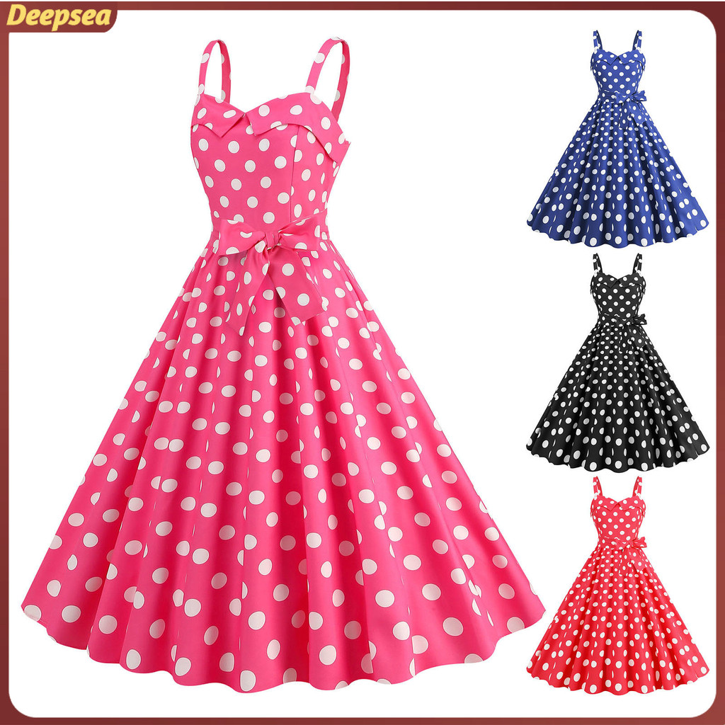 Dpa Vintage Backless ชุดคลาสสิก 1950s สไตล์ชุด Vintage 50s Retro A-line ...