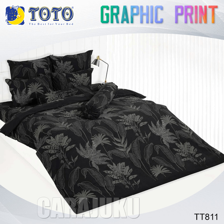 TOTO ชุดผ้าปูที่นอน 3.5ฟุต 5ฟุต 6ฟุต ลายกราฟฟิก Graphic TT811 สีดำ ลิขสิทธิ์แท้ #โตโต้ กราฟฟิก ...