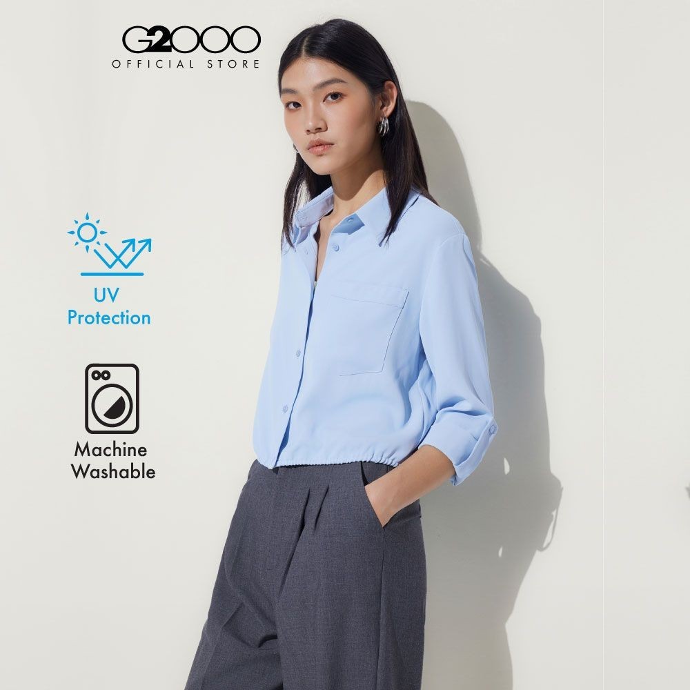 G2000 เสื้อเบลาส์สำหรับผู้หญิง ทรง Regular Fit รุ่น 5124101172 BLUE | Shopee Thailand