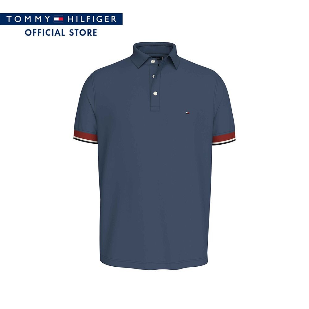 Tommy Hilfiger เสื้อโปโล ผู้ชาย รุ่น MW0MW35588 DBZ - สีน้ำเงิน ทรง ...
