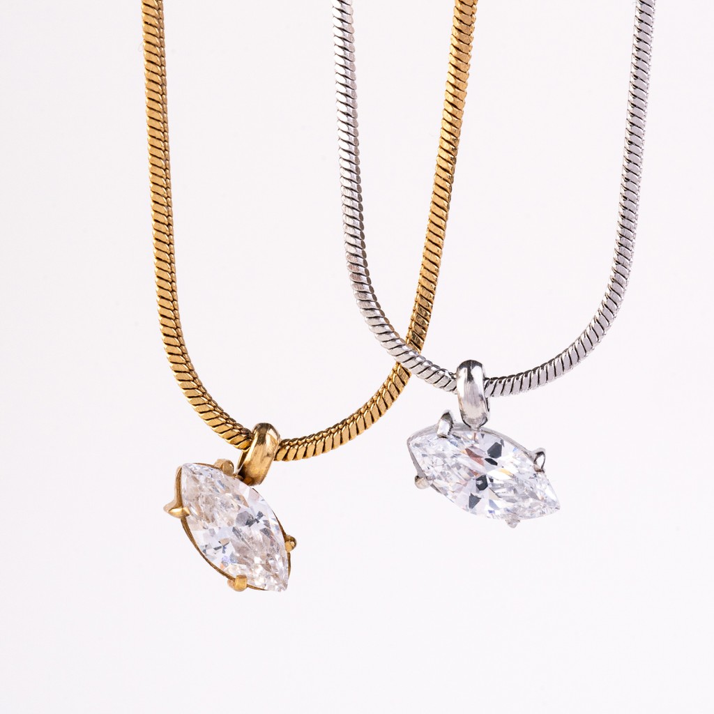 Valichain - Petite Gem Marquise Necklace | Shopee Thailand