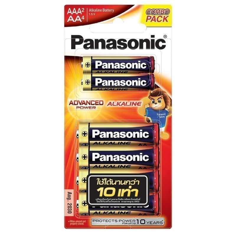 PANASONIC พานาโซนิคถ่านอัลคาไลน์คละขนาดAA4ก้อนและAAA2ก้อน[8887549781278 ...