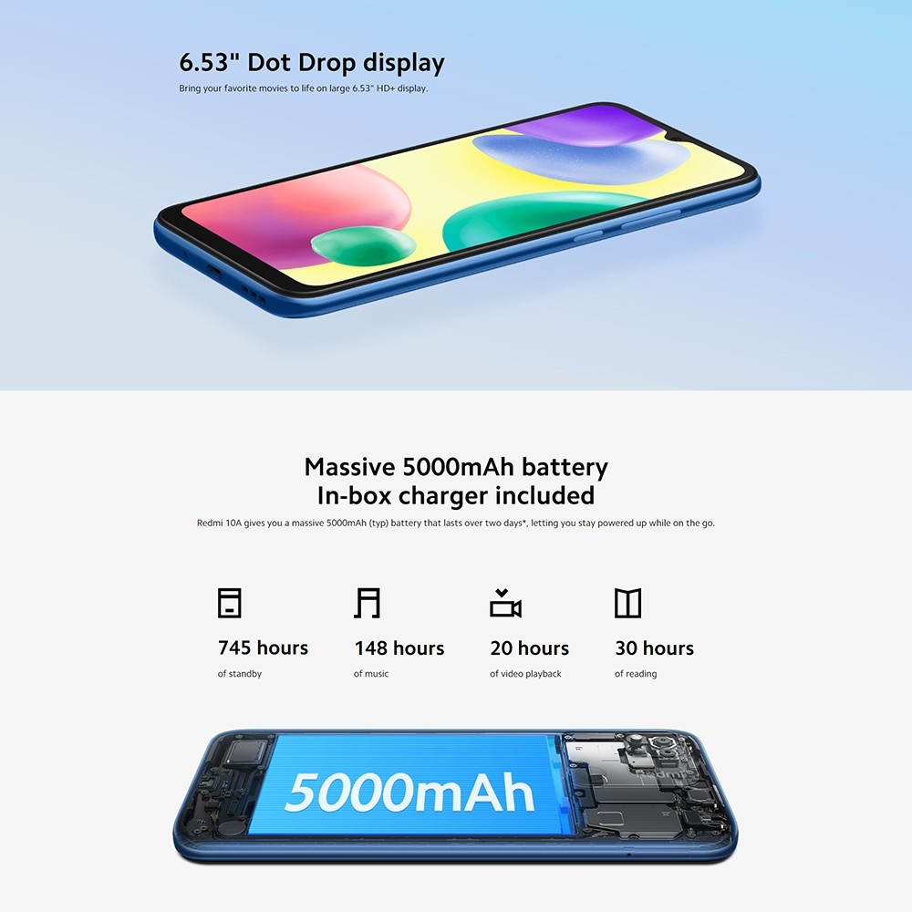 10A RAM 6G ROM 128GB หน้าจอ 6.53 แบตเตอรี่ 5,000 mAh ความละเอียด 5MP ...
