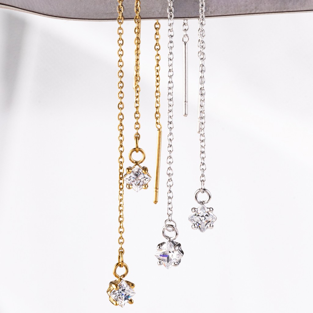 Valichain - Petite Gem Square Drop Earring | Shopee Thailand