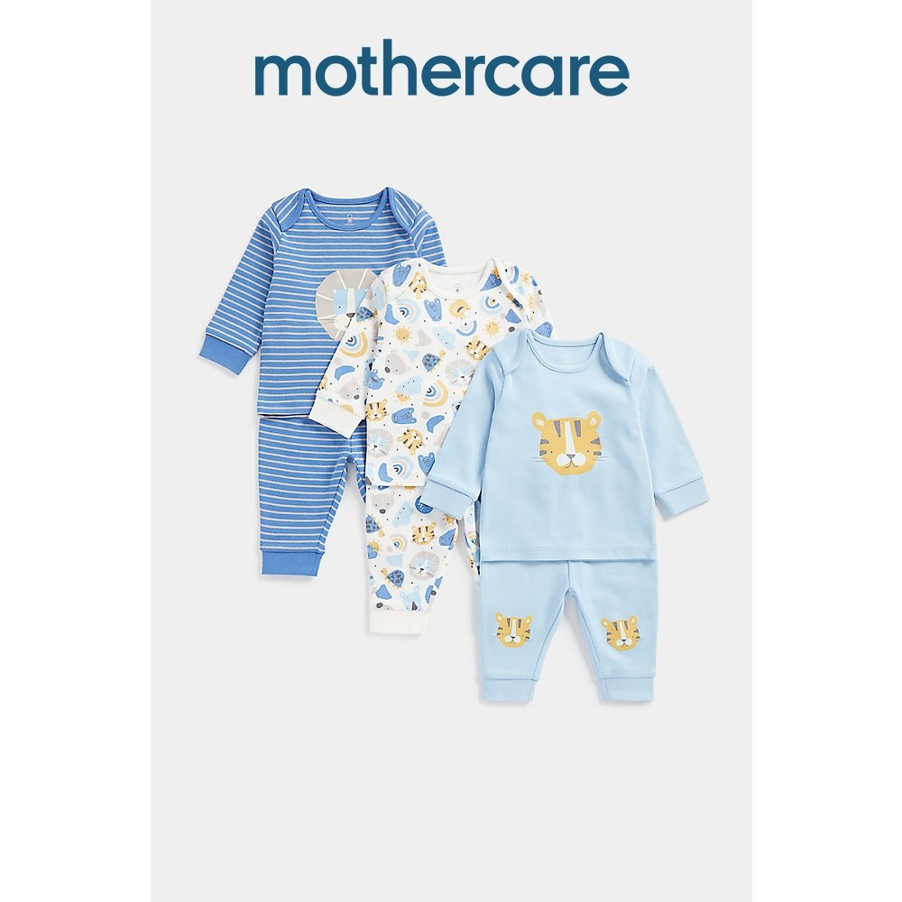 ชุดนอนเด็ก Mothercare Safari Baby Pyjamas - 3 Pack FC040 | Shopee Thailand