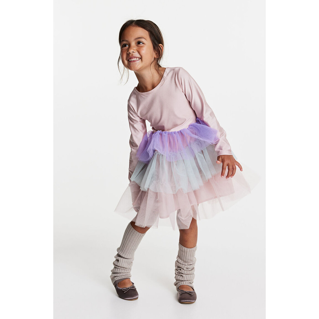 H&M เด็กผู้หญิง ชุดเดรสกระโปรงตาข่าย 1203238_2 | Shopee Thailand