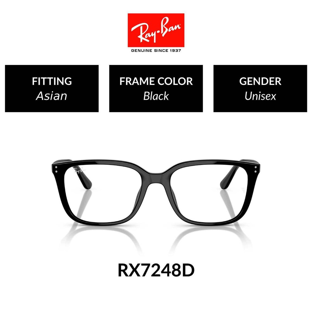 RAY-BAN VISTA - RX7248D 2000 55 BLACK แว่นสายตา | Shopee Thailand