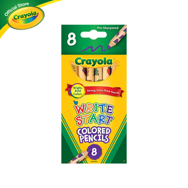 Crayola Write Start colored Pencils เครโยล่า สีไม้ 8 สี สำหรับเด็กอายุ ...