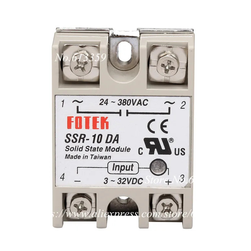 10 ชิ้น SSR-10DA FOTEK โมดูลรีเลย์โซลิดสเตตเฟสเดียว 10A DC ควบคุม AC SSR10DA | Shopee Thailand