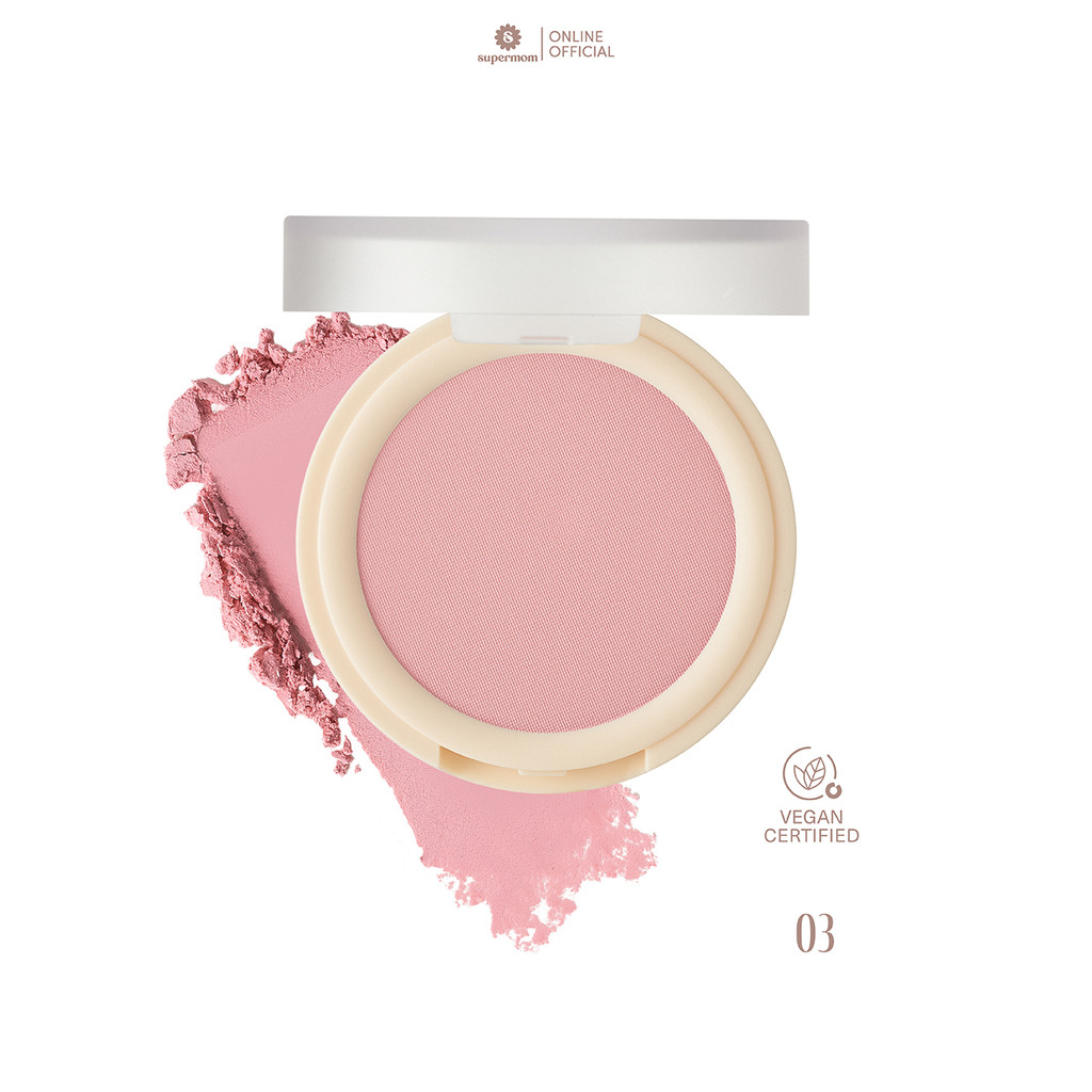 SUPERMOM l Fluffy face blusher บลัชออน ปัดแก้ม ตลับเดี่ยว VEGAN ขนาด 4. ...