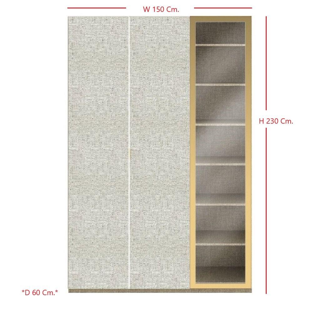 ตู้เสื้อผ้า 3 บานเปิด SB BUILT IN WARDROBE PLUS 59059551 150 ซม. สีเทา ...
