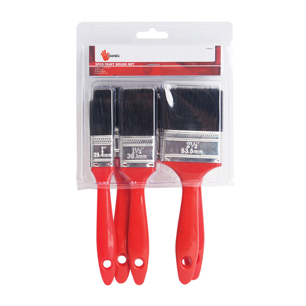 HANDI ชุดแปรงทาสีขนสังเคราะห์ ด้ามพลาสติก รุ่น SAM9022 #CT (ชุด 5 ชิ้น) | Shopee Thailand