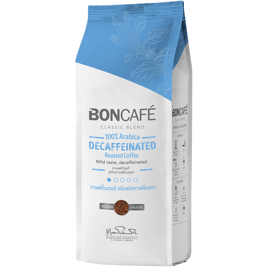 กาแฟคั่วบดที่ปราศจากคาเฟอีน Boncafe Decaffeinated Coffee 250G | Shopee Thailand
