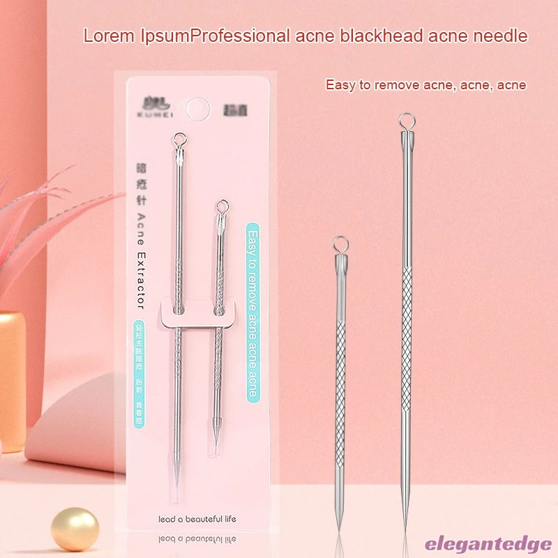 elegantedge สแตนเลสสิว Extractor ความงามแต่งหน้า Blackhead Removal Acne ...