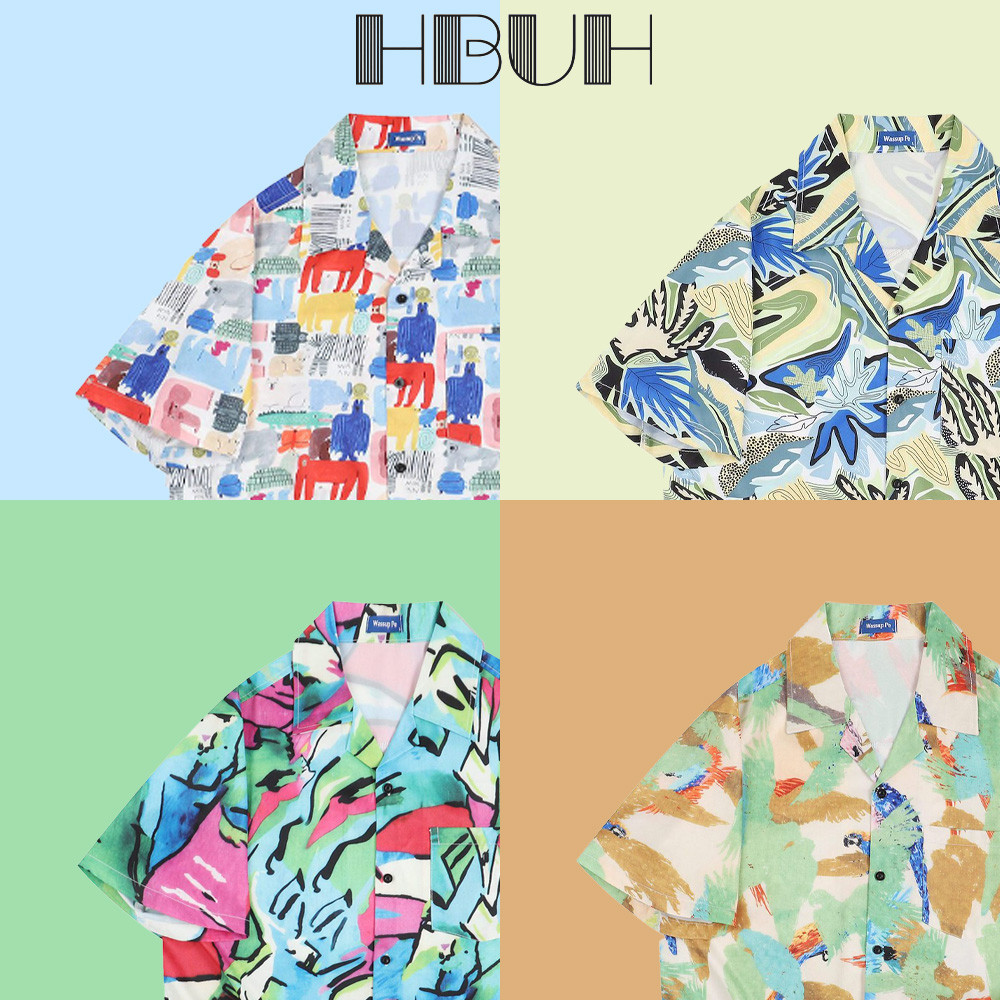 HBUH [ส่งจากกรุงเทพฯ ]เสื้อฮาวาย ลำลองเสื้อโอเวอร์ไซส์ เสื้อเชิ้ตแขน ...