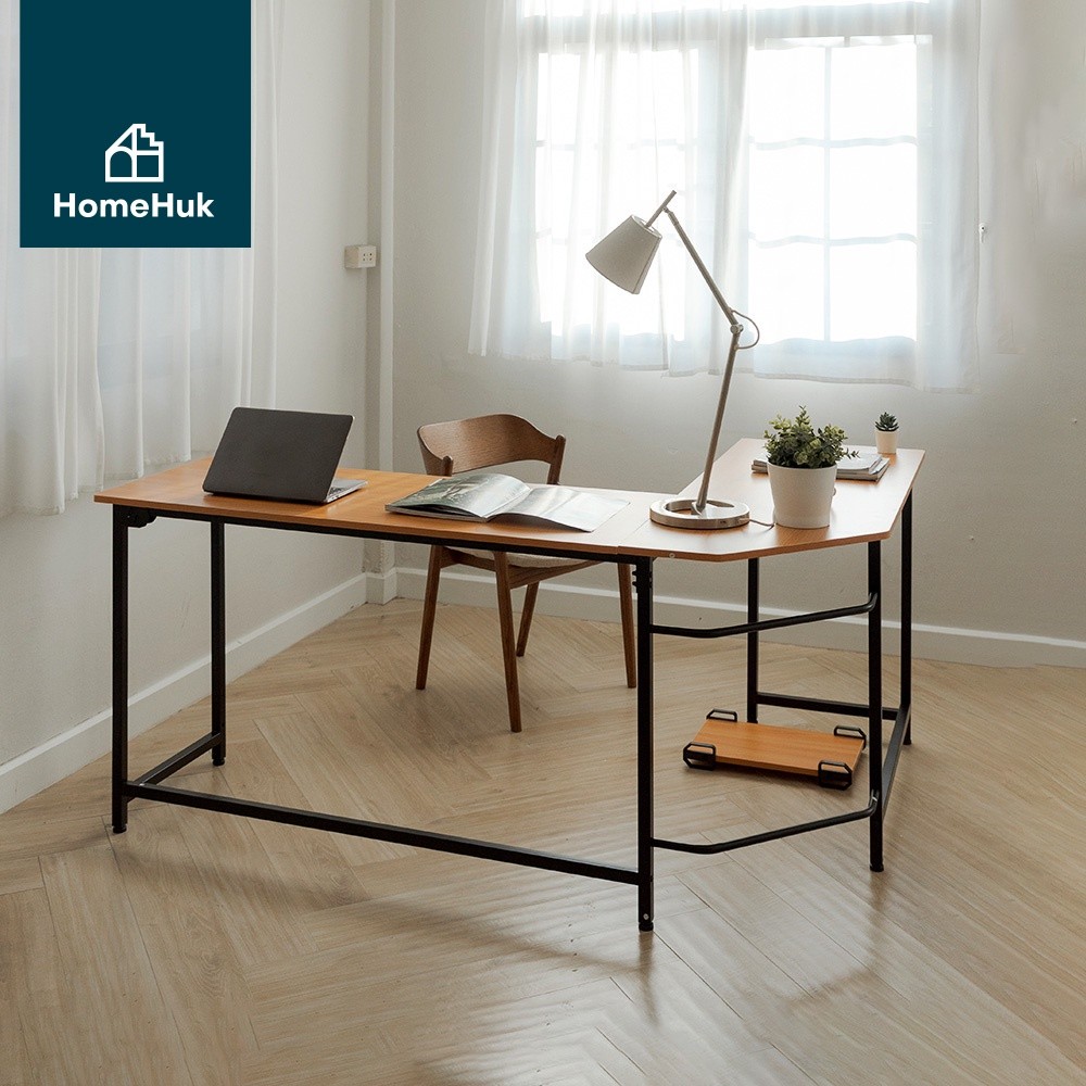 HomeHuk โต๊ะคอม โต๊ะเกมมิ่ง รูปตัว L เข้ามุม พร้อมฐานรอง CPU | Shopee ...