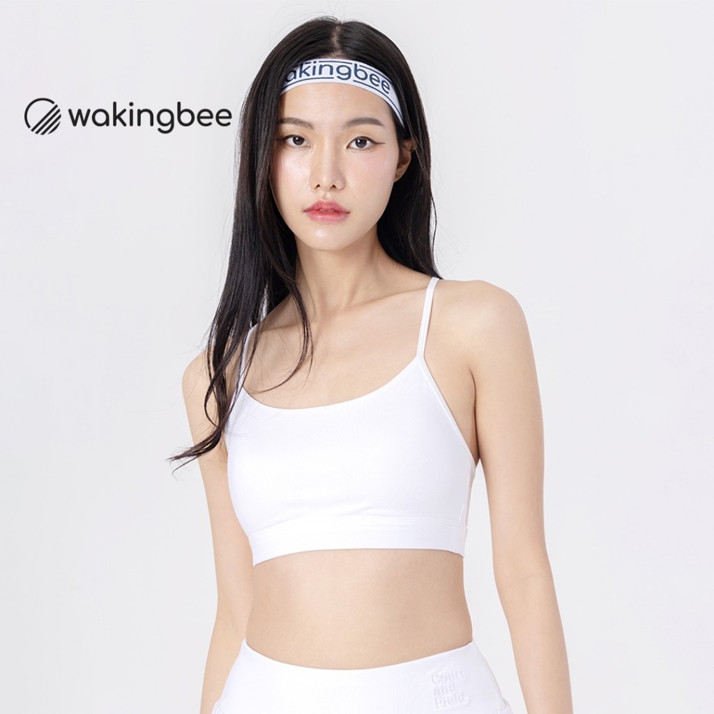 Wakingbee Avenue Bra (White) สปอร์ตบรา รุ่นขายดี สีพื้น แมทช์ง่าย สายหลังไขว้สวย ผ้ากระชับ ...