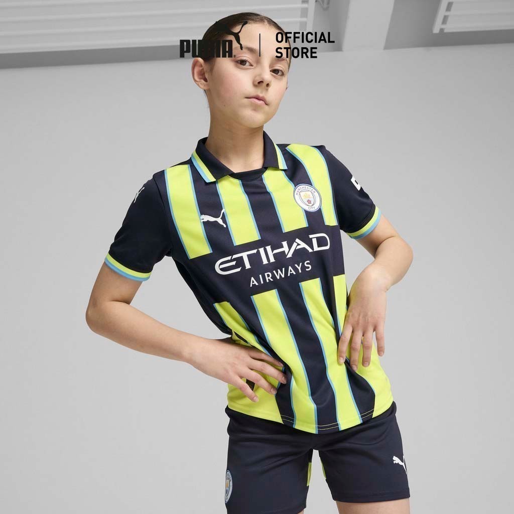 PUMA FOOTBALL - เสื้อยืดชายชุดเยือนสำหรับเด็กโตทีม Manchester City ฤดู ...
