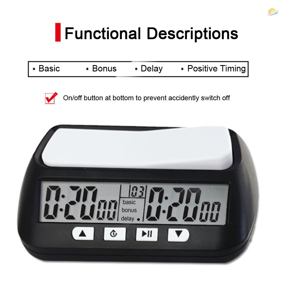 Timer 3-in-1 Multipurpose Portable Professional Chess Clock Digital Chess Timer Game Timer ...
