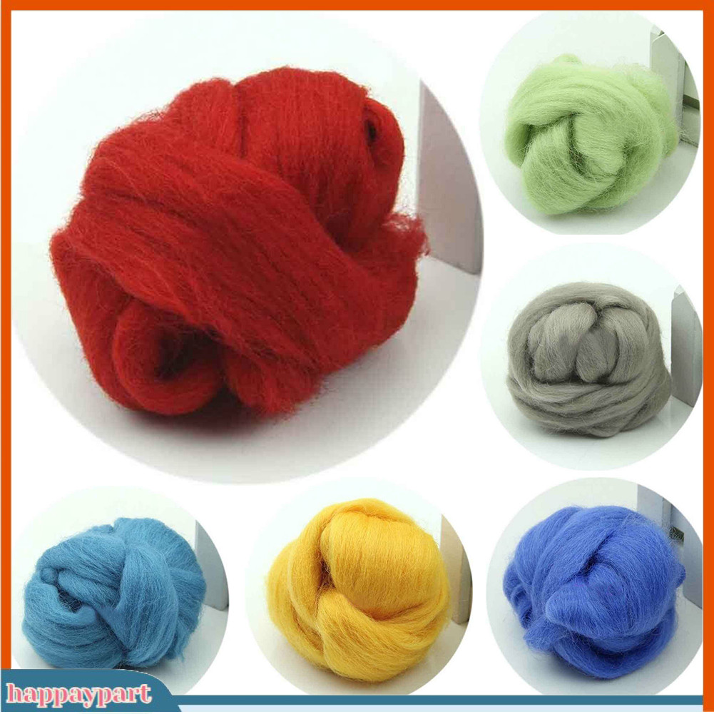 [Happaypart] 100g Fluffy Fiber Roving Top Spinning Wheel Felting Fleece ...