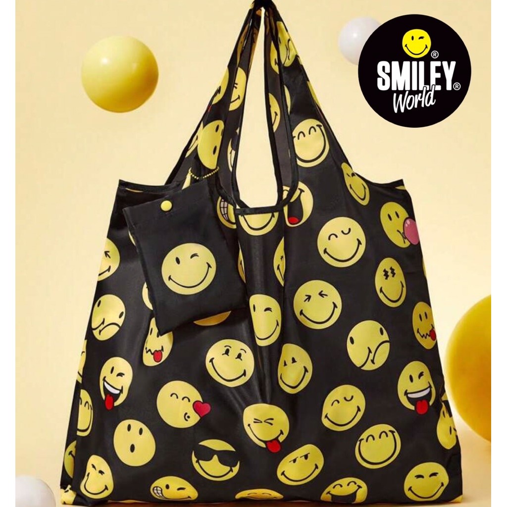 [พร้อมส่ง🇹🇭] ถุงผ้าพับได้ Smiley®️100% official licensed product ...