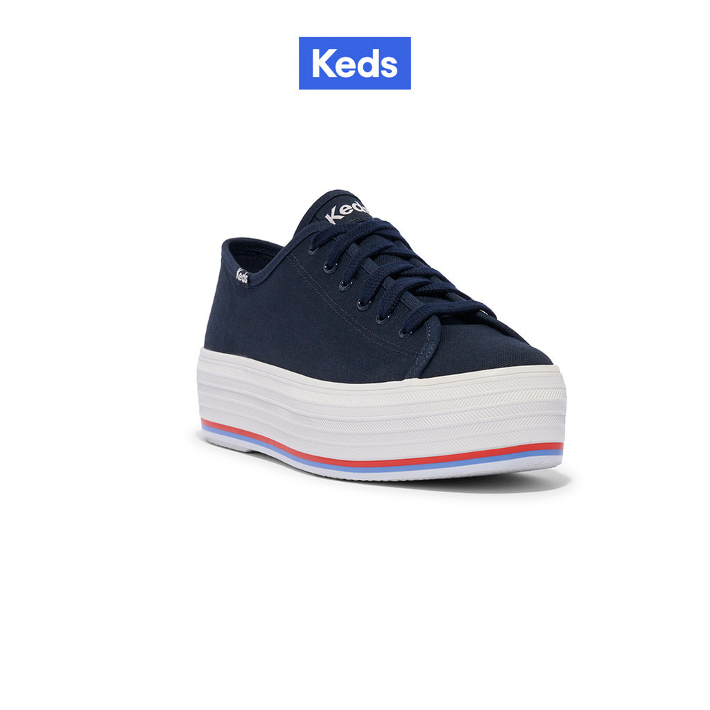 KEDS รองเท้าผ้าใบ มีส้น รุ่น TRIPLE UP CANVAS BOTTOM FOXING STRIPE สี ...